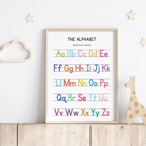 Rainbow Alphabet Poster, Homeschool Educational Poster, Montessori ...