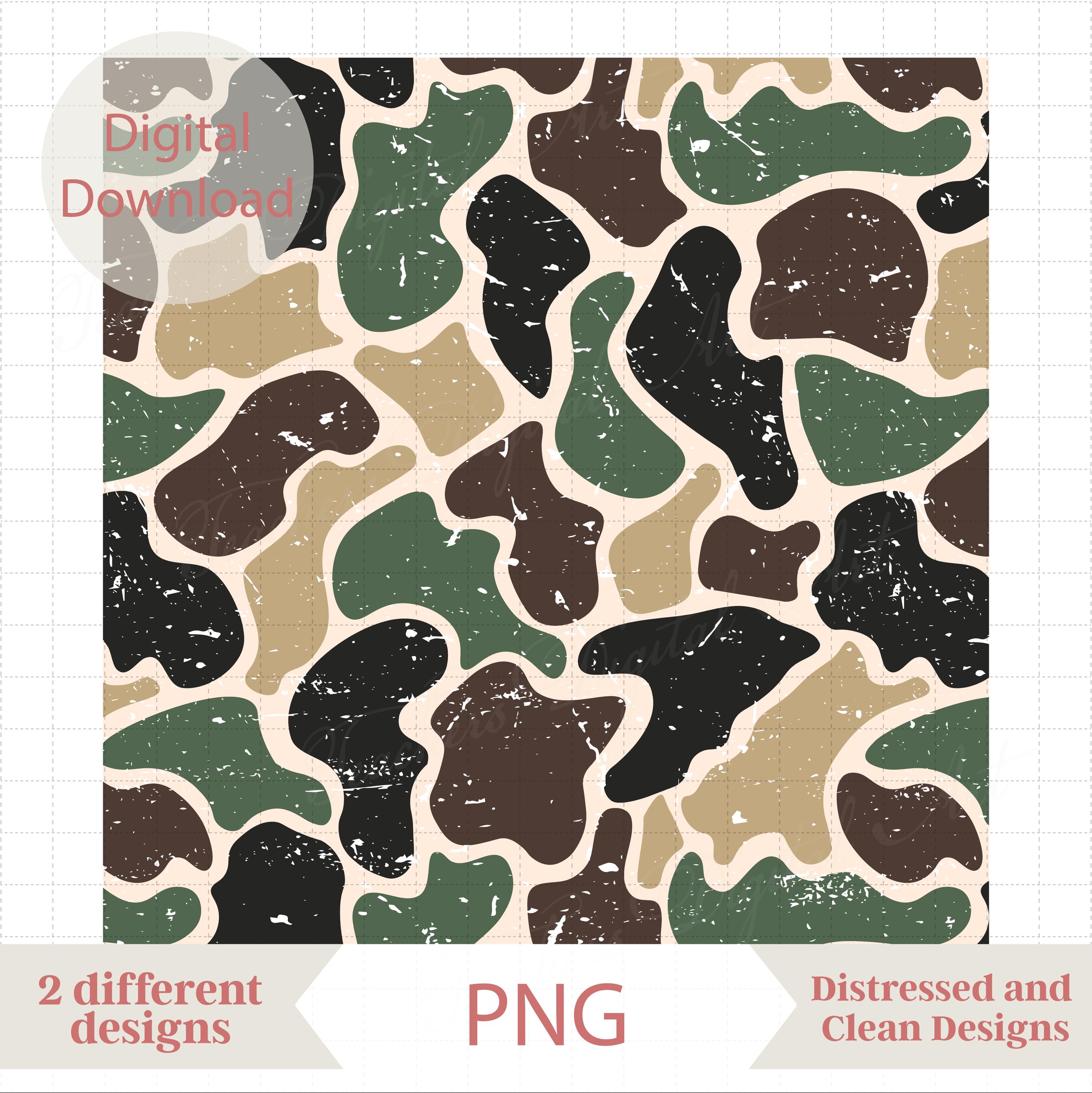 Marsh Old School Camo Seamless Pattern PNG, Distressed & Clean Camo ...