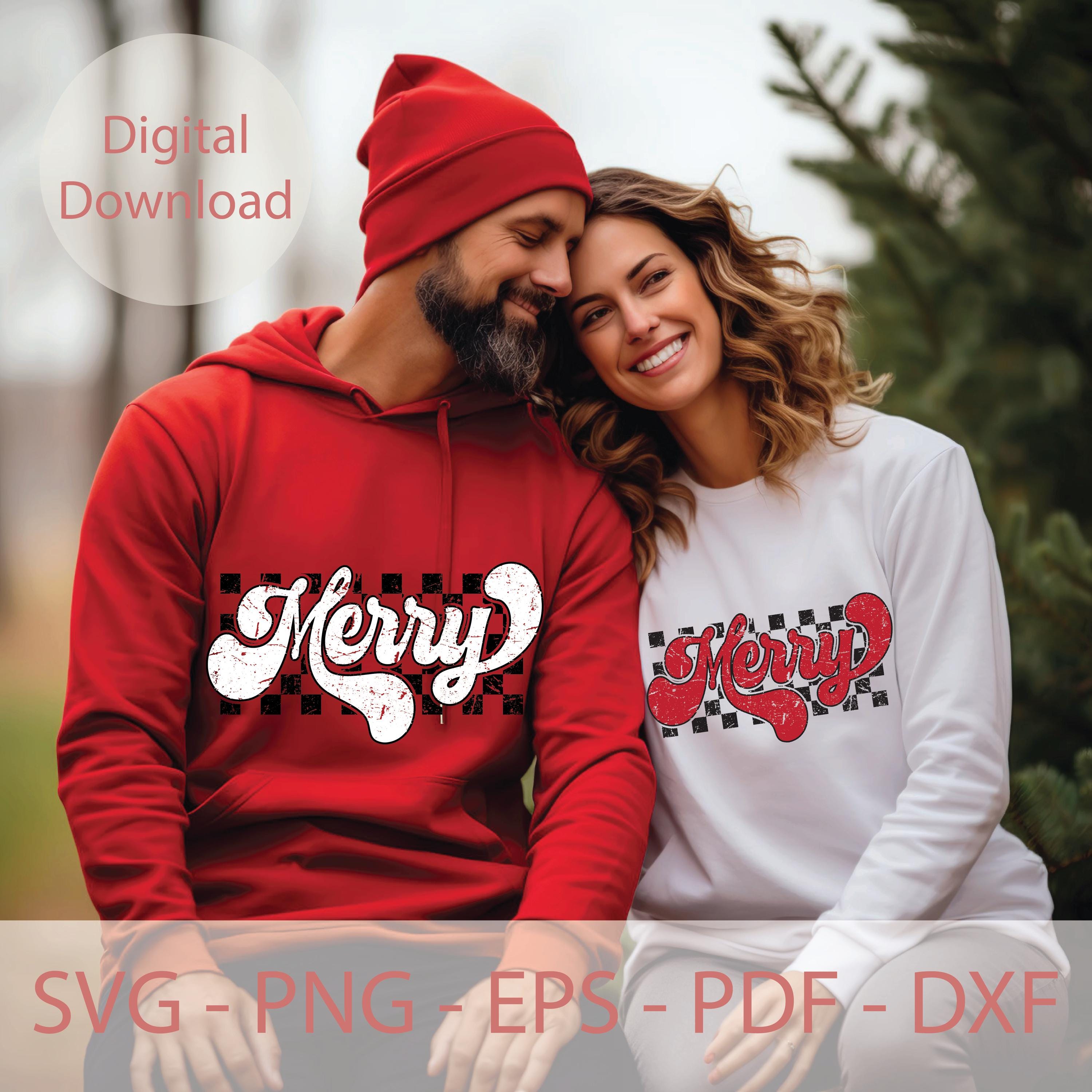 Retro Checkered Merry Svg, Checkered Merry Christmas Svg Png, Christmas ...