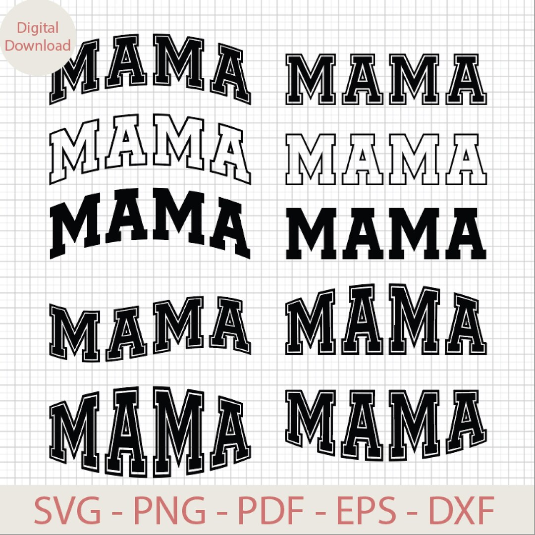 Mama Varsity Bundle Svg Png, Mama Svg Cut File, Mama Pdf, Svg Files for ...