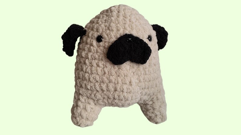 Low Sew Pug Crochet Pattern, DIY, Cute Pugs, Amigurumi Dog Pattern ...
