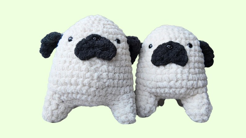 Low Sew Pug Crochet Pattern, DIY, Cute Pugs, Amigurumi Dog Pattern ...
