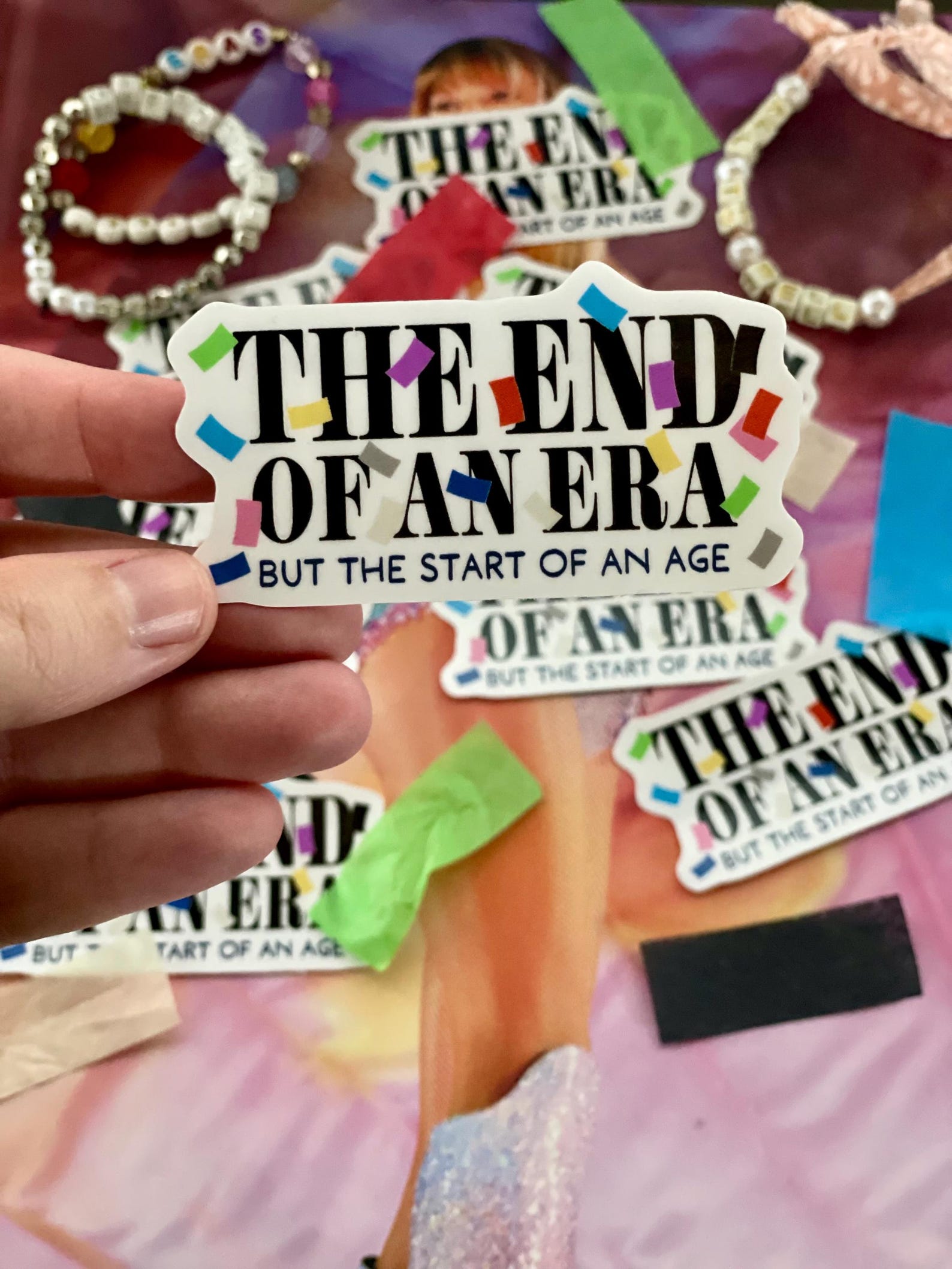 End of an Era, but Start of an Age, Eras Tour Confetti Sticker, It Was ...