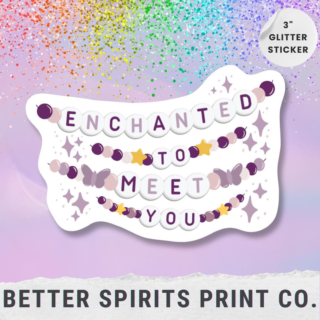 Enchanted to Meet You Glitter Sticker, Taylor Sticker, Eras Sticker ...