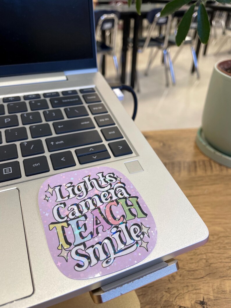 Lights Camera Teach Smile Sticker, Teacher Sticker, Gift for Teacher ...