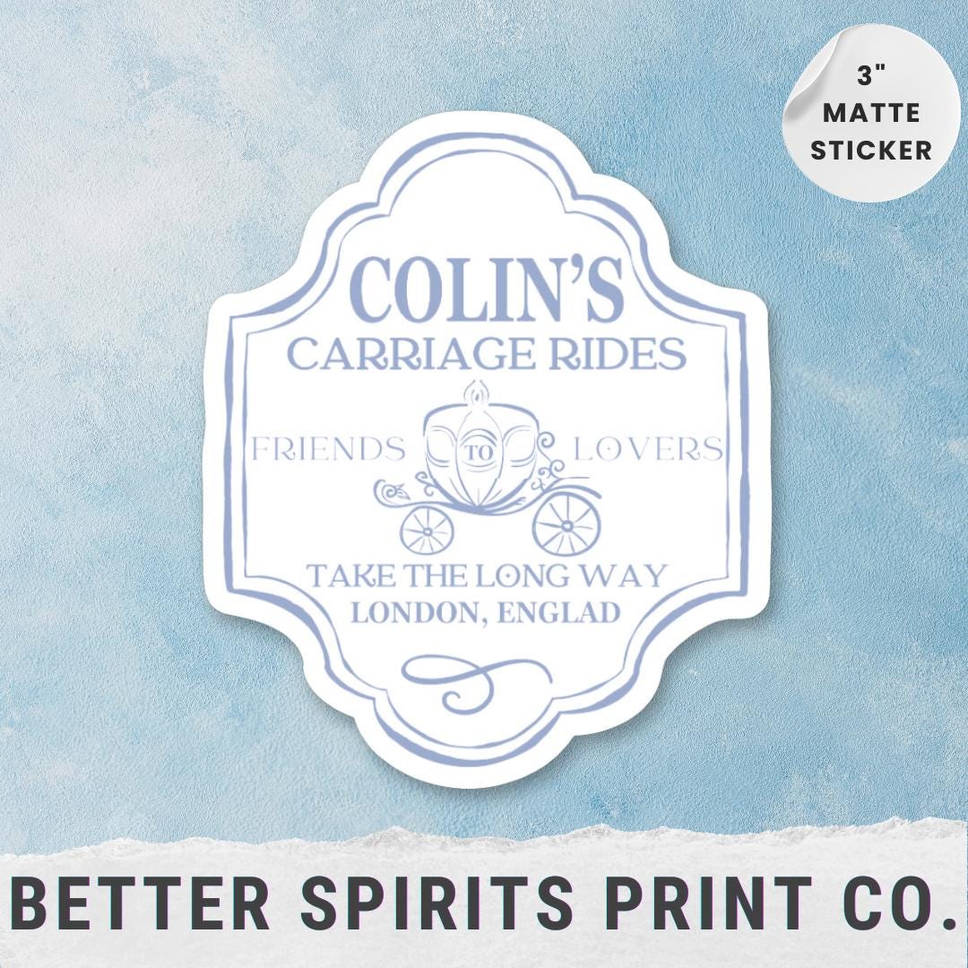 Penelope and Colin Carriage Scene Sticker, Bridgerton Polin Season ...