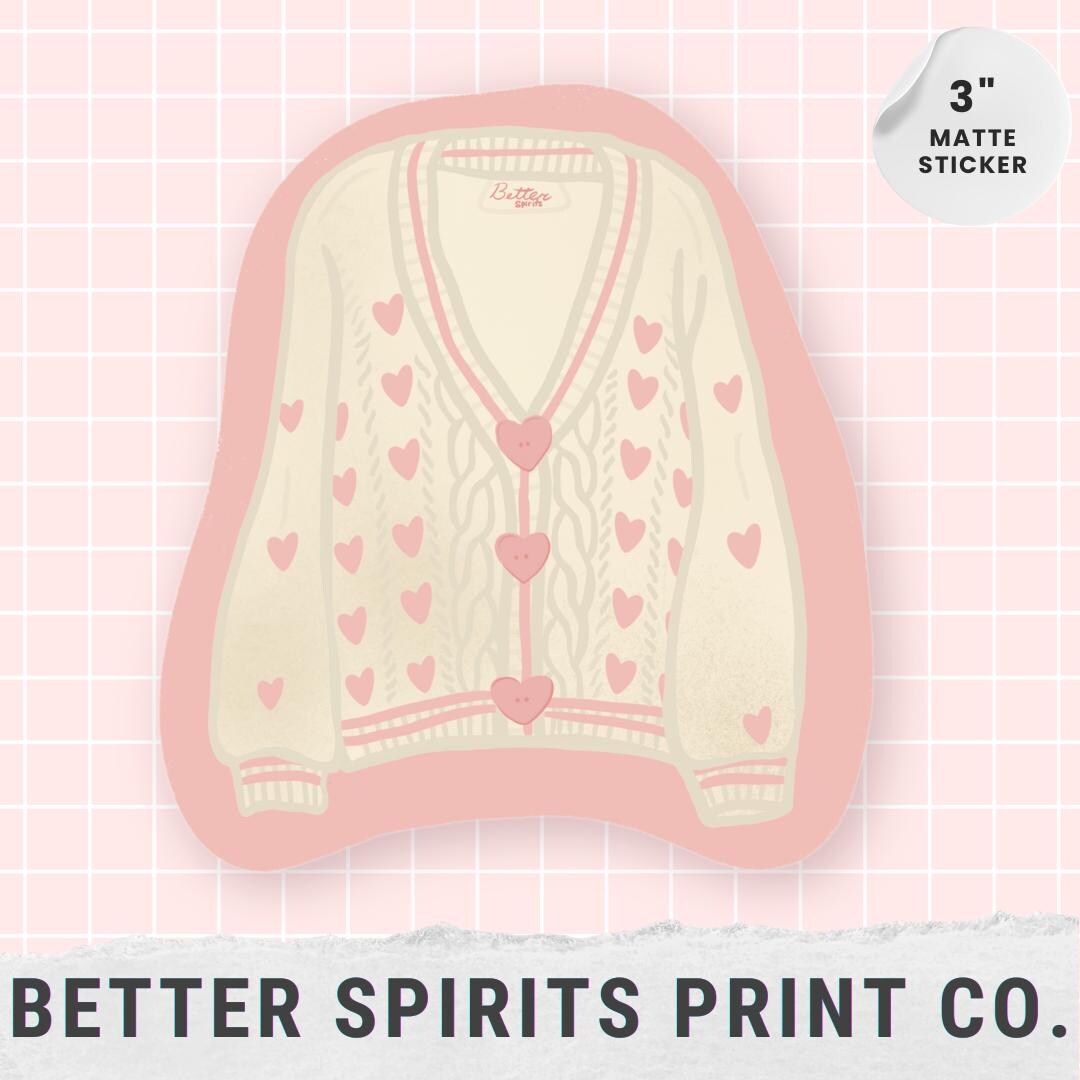 Lover Cardigan Sticker, Taylor Lover, Taylor Fan Valentines Sticker ...