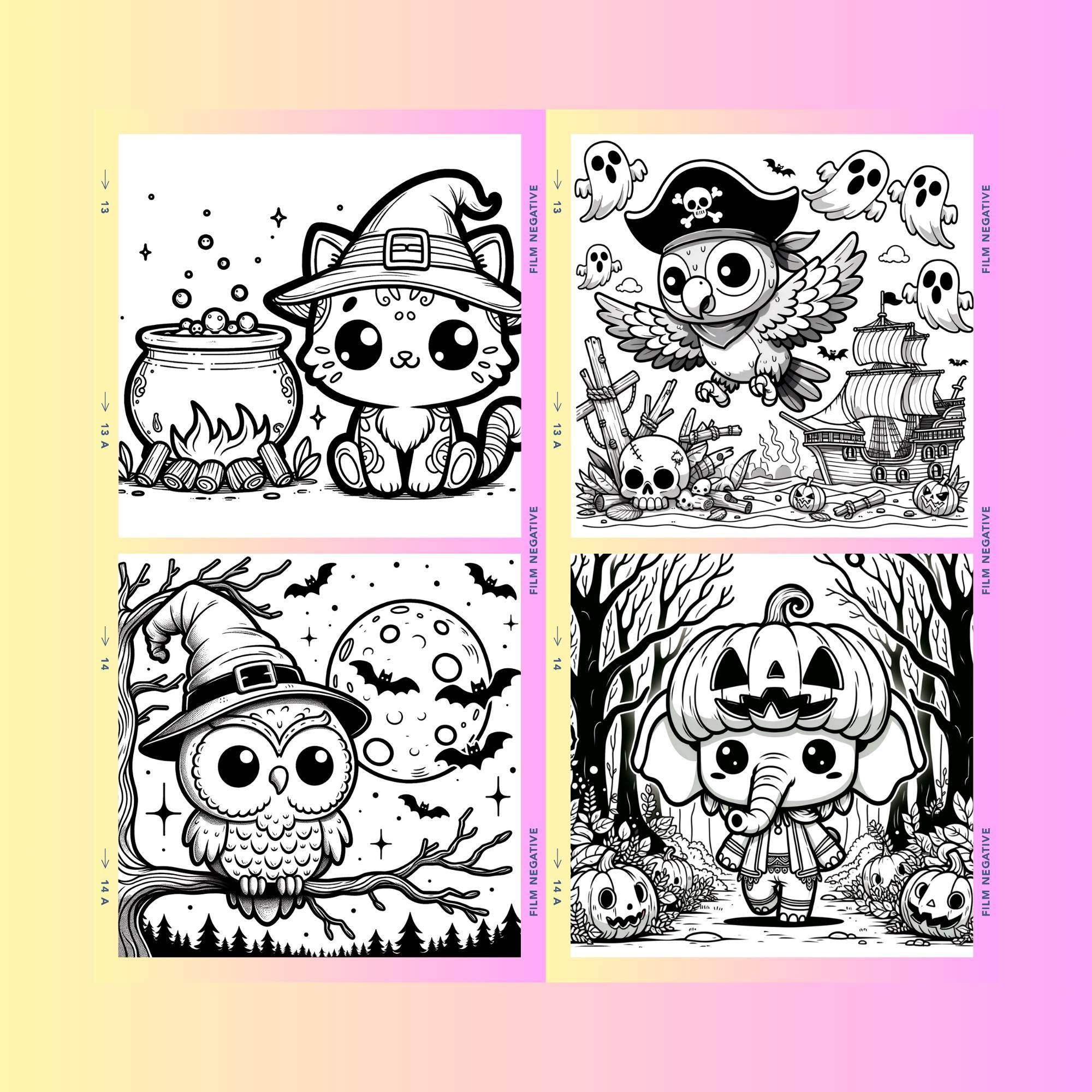 Halloween Coloring Pages for Adult and Kids Printable Fall-themed ...