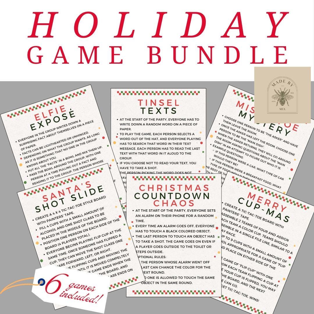 Holiday Party Game Bundle Festive Fun for Your Christmas Gatherings ...