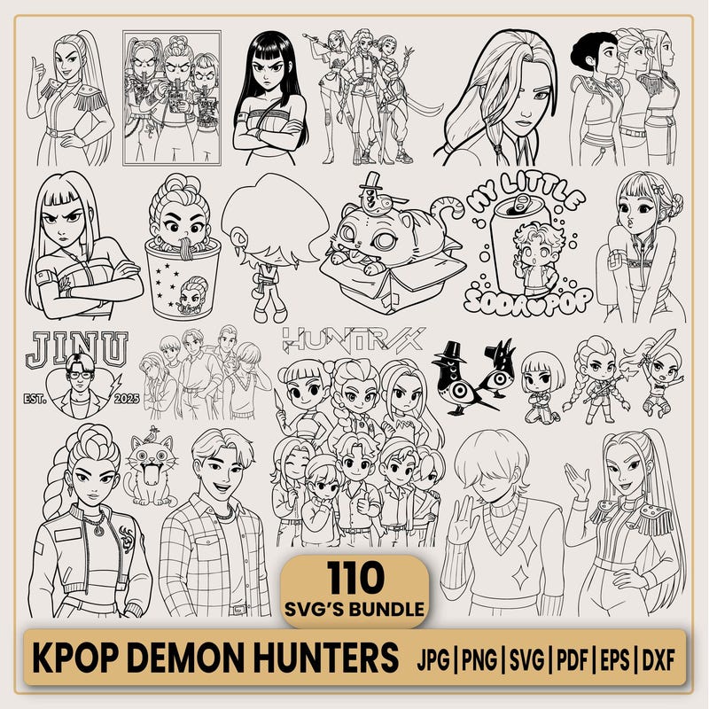 Kpop Demon Hunters Outline - Etsy