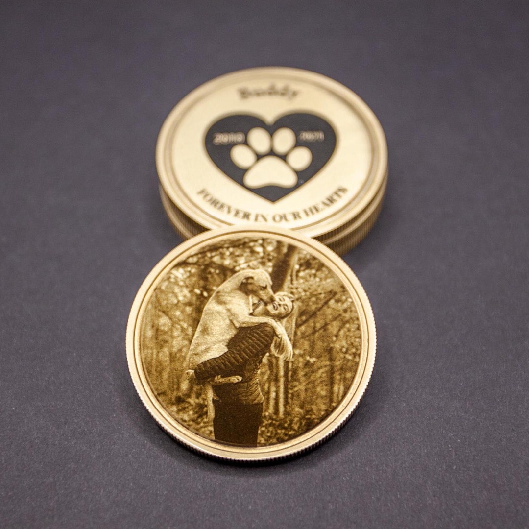 Challenge Coin - Pet Memorial Keepsake - Custom Engraved Brass Token ...
