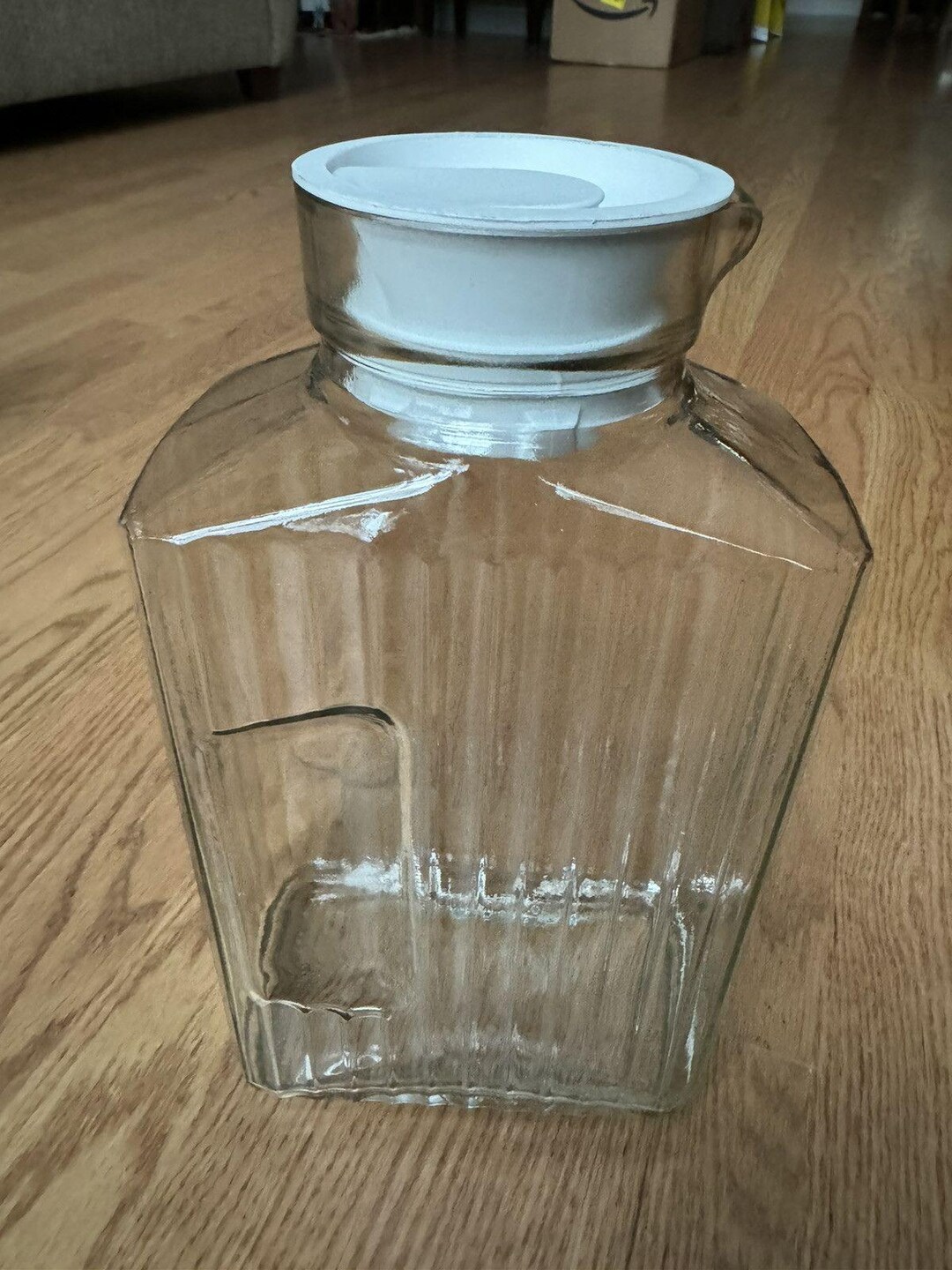Anchor Hocking Bistro Ribbed Glass Pitcher & Lid 2-qt, 64oz, 1/2 Gal ...