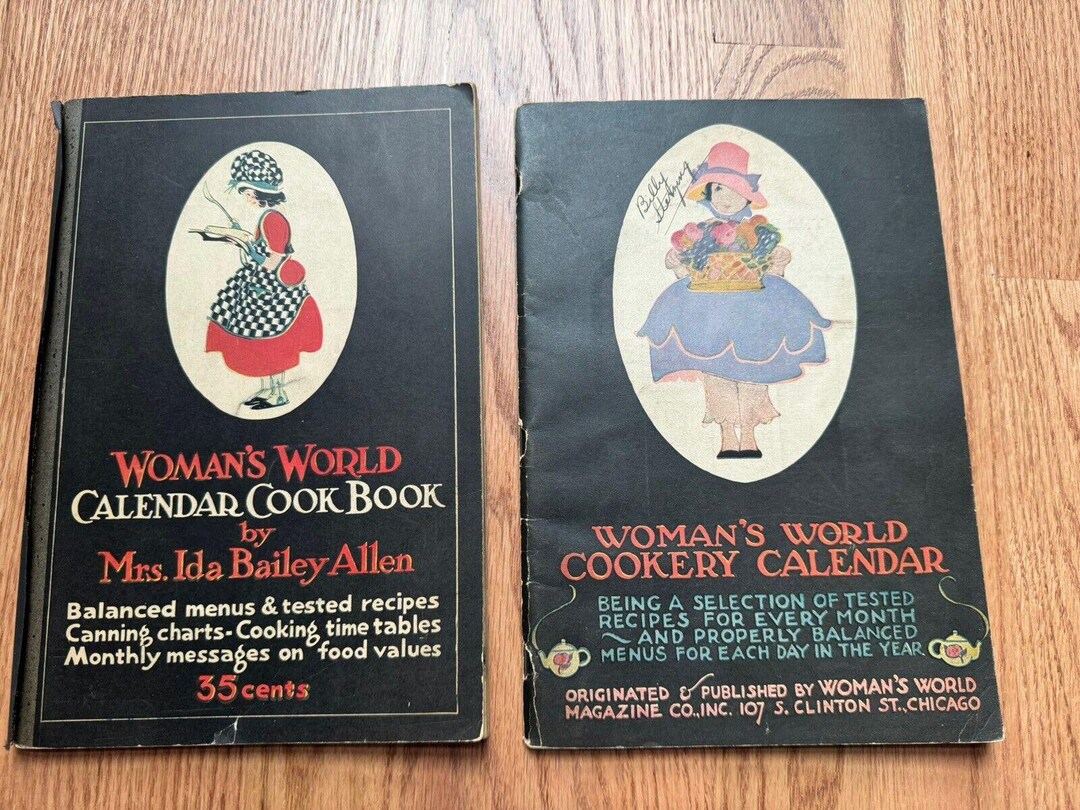 1920s Womens World Calendar Cookbook & Cookery Calendar Vintage ...