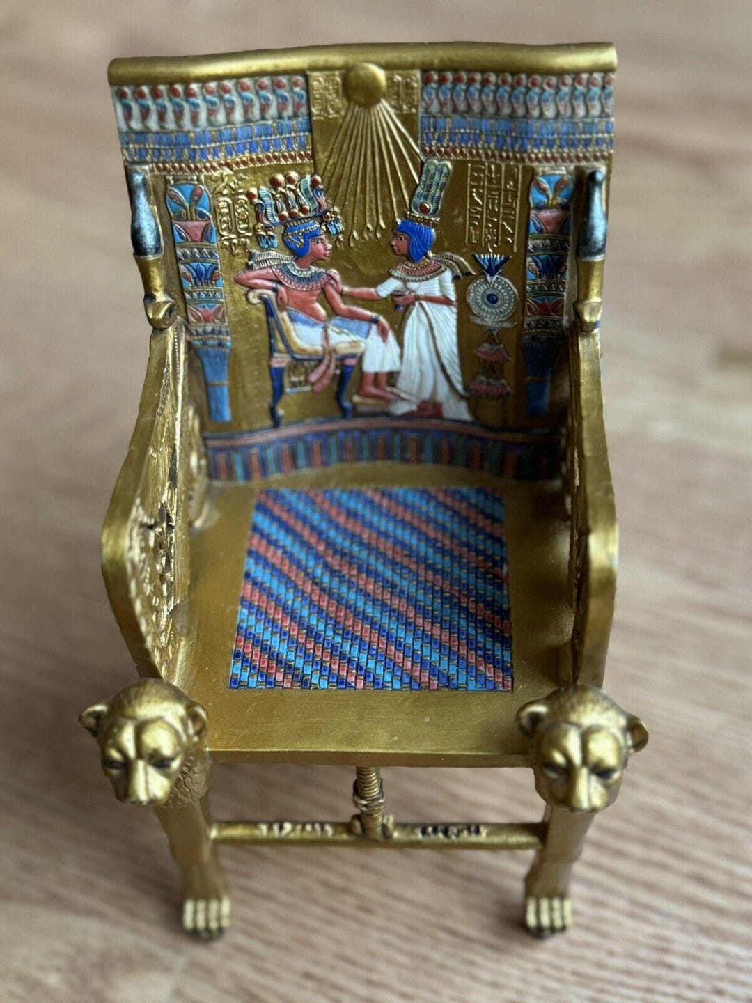 King Tutankhamun/king Tut Golden Throne Egyptian 2001 Resin Replica ...