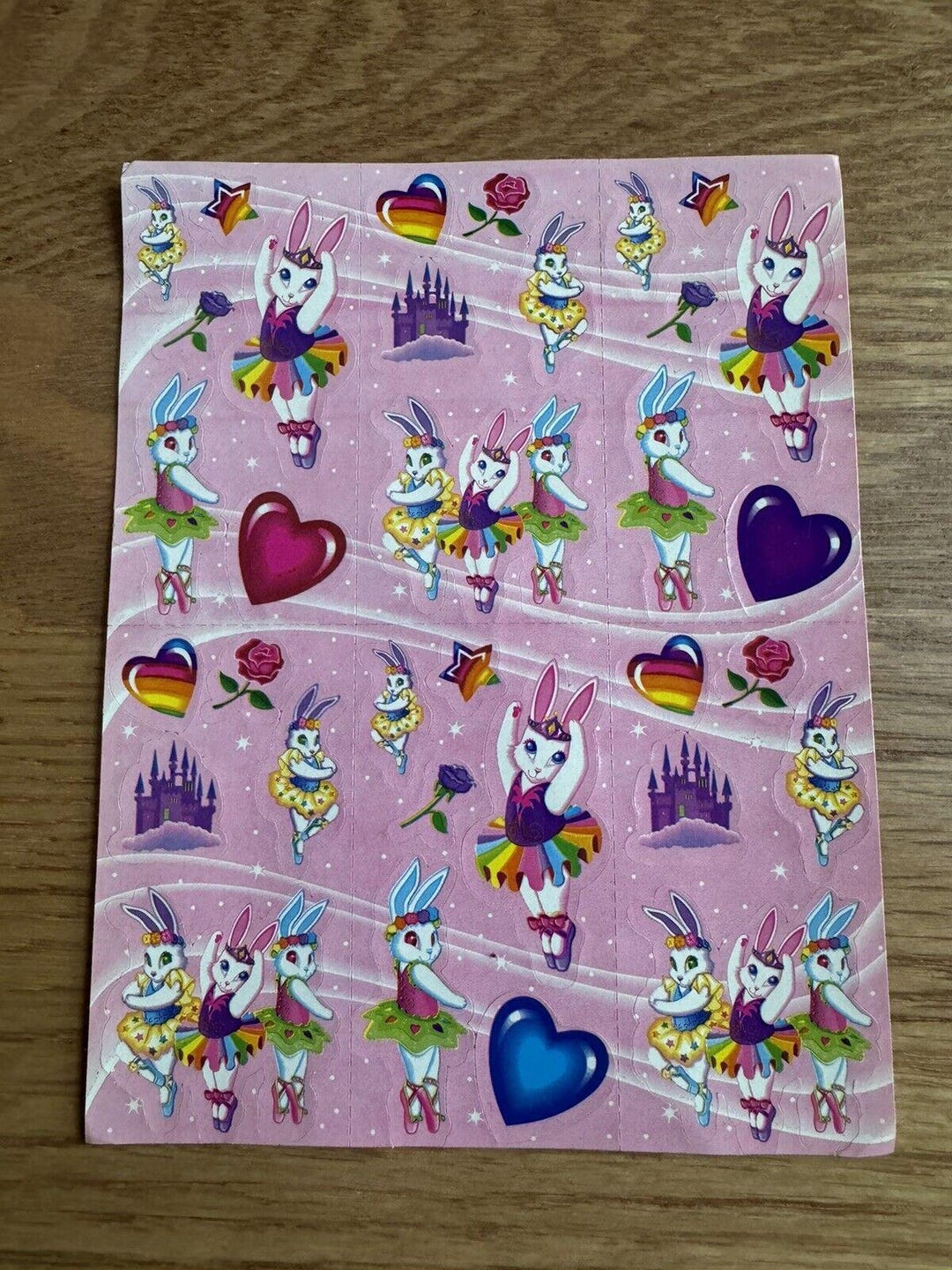 Vintage Lisa Frank Bunny Ballerina Sticker Sheet S242 1990s Complete - Etsy