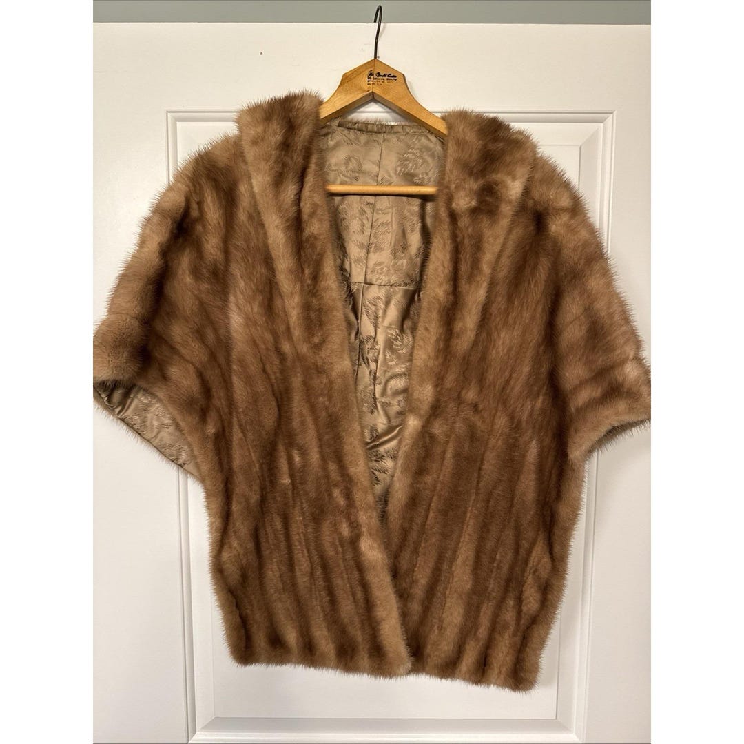 Mink Fur Stole Wrap Caplet MCM Vintage 1950s Original Owners Formal New ...