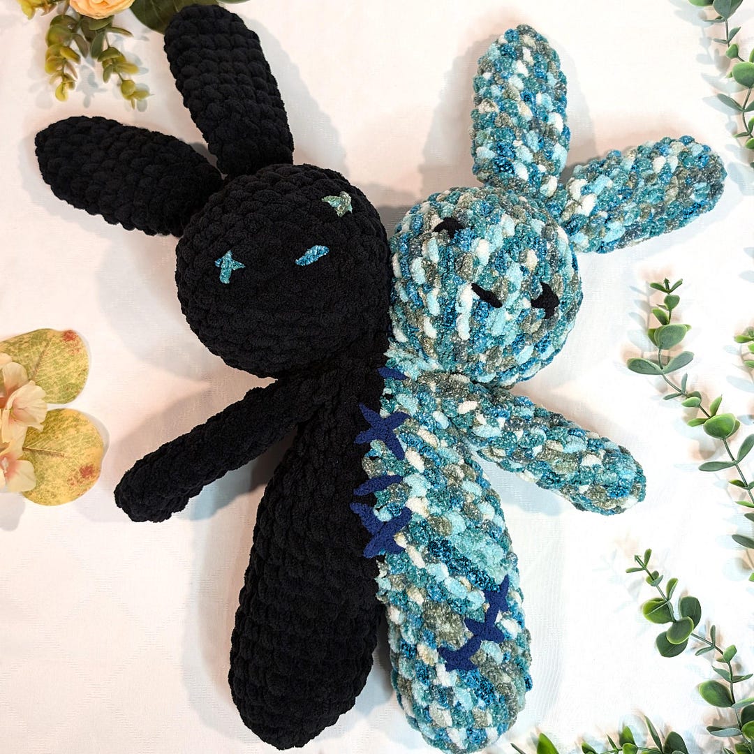 Two Headed Bunny Crochet Plushie / Spooky Toy / Goth Plushie / Gift - Etsy