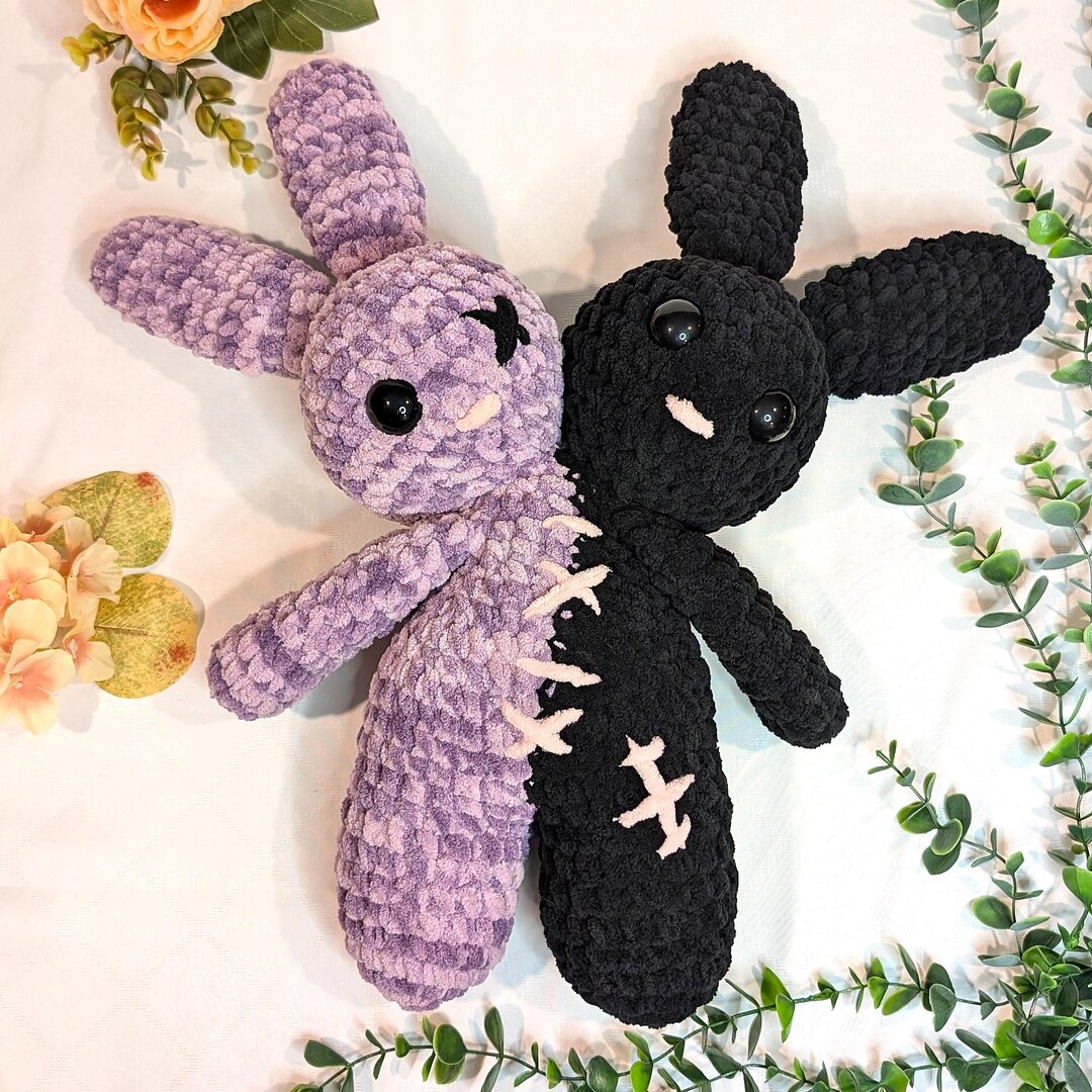 Two Headed Bunny Crochet Plushie / Spooky Toy / Goth Plushie / Gift - Etsy
