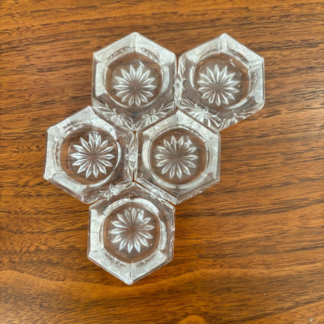 Vintage Salt Dips / Cellar EAPG Glass Set of Five - Etsy