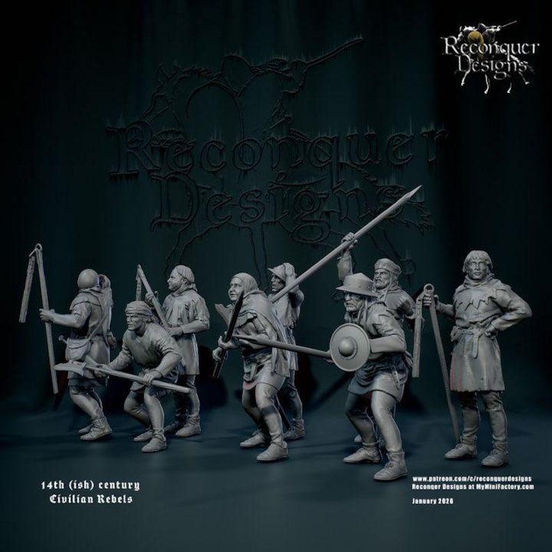 14th-ish Century Medieval Civilian Rebels Reconquer Designs - Etsy UK