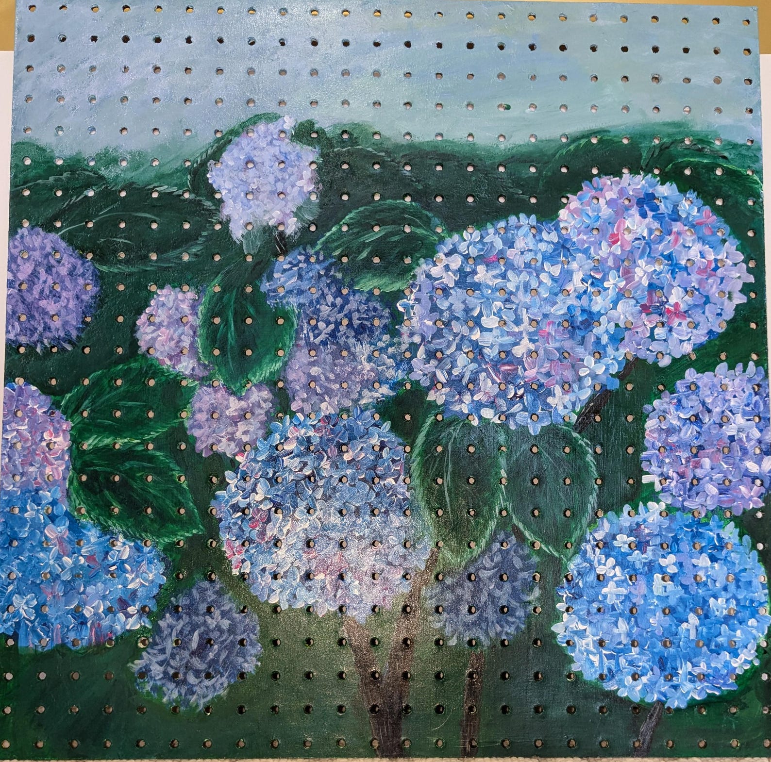 Beautiful Hand-painted Pegboard Jewelry/ Belt Organizer. Wall Mounted ...