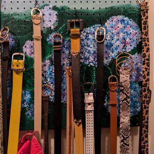 Beautiful Hand-painted Pegboard Jewelry/ Belt Organizer. Wall Mounted ...