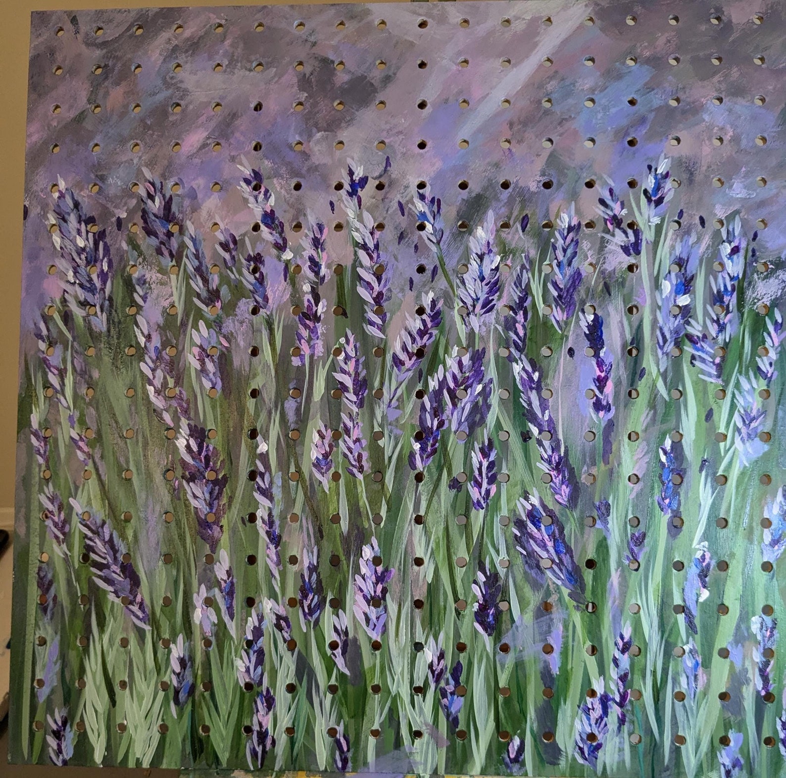 Beautiful Hand-painted Pegboard Jewelry/ Belt Organizer. Wall Mounted ...