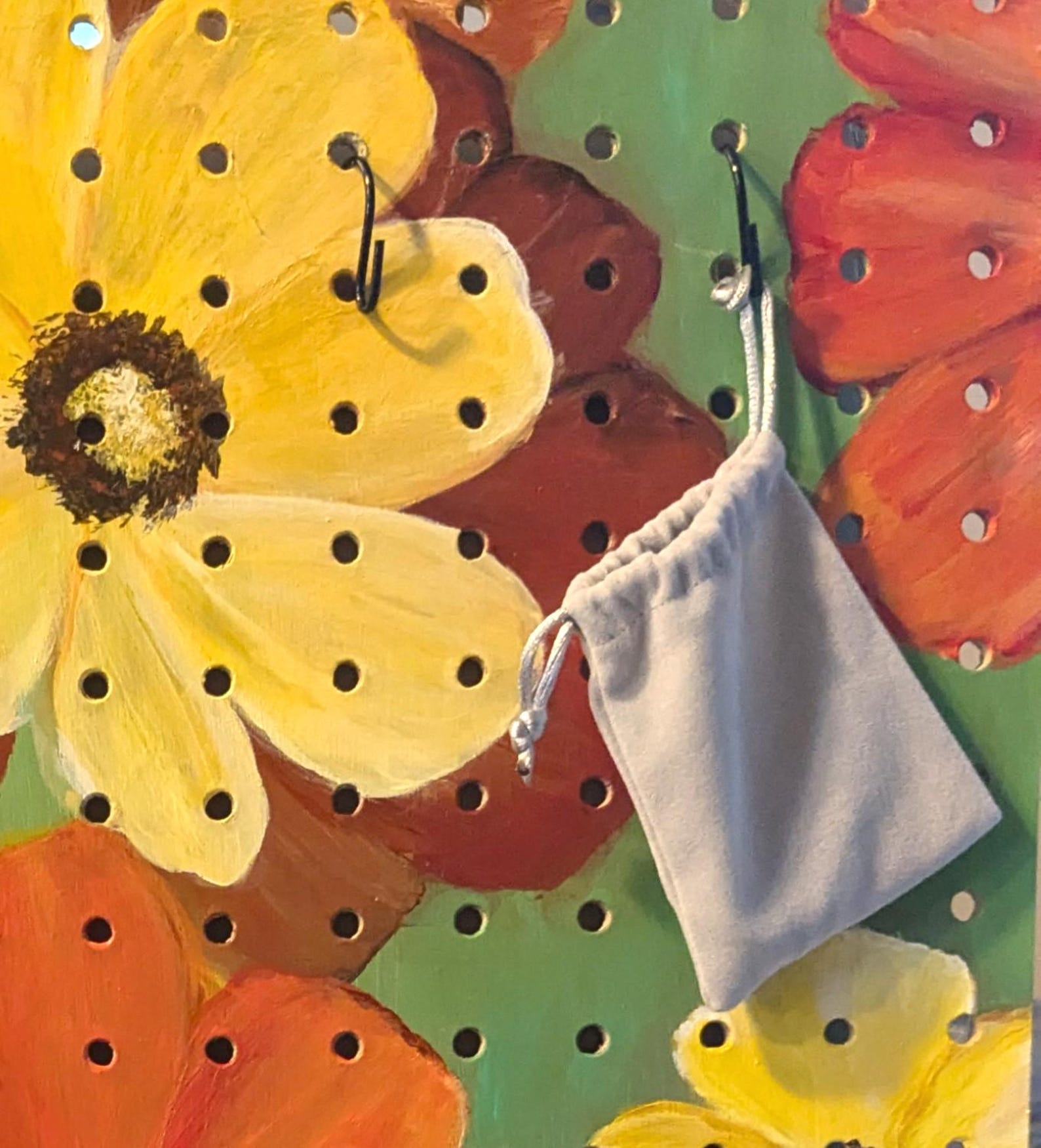 Beautiful Hand-painted Pegboard Jewelry/ Belt Organizer. Wall Mounted ...