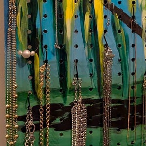 Beautiful Hand-painted Pegboard Jewelry/ Belt Organizer. Wall Mounted ...