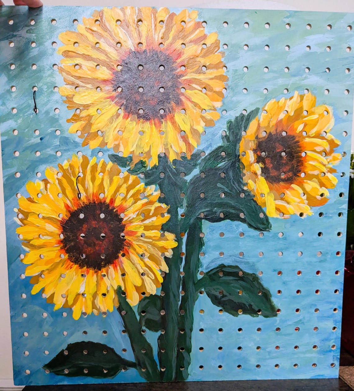 Beautiful Hand-painted Pegboard Jewelry/ Belt Organizer. Wall Mounted ...