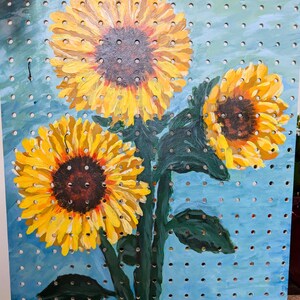 Beautiful Hand-painted Pegboard Jewelry/ Belt Organizer. Wall Mounted ...