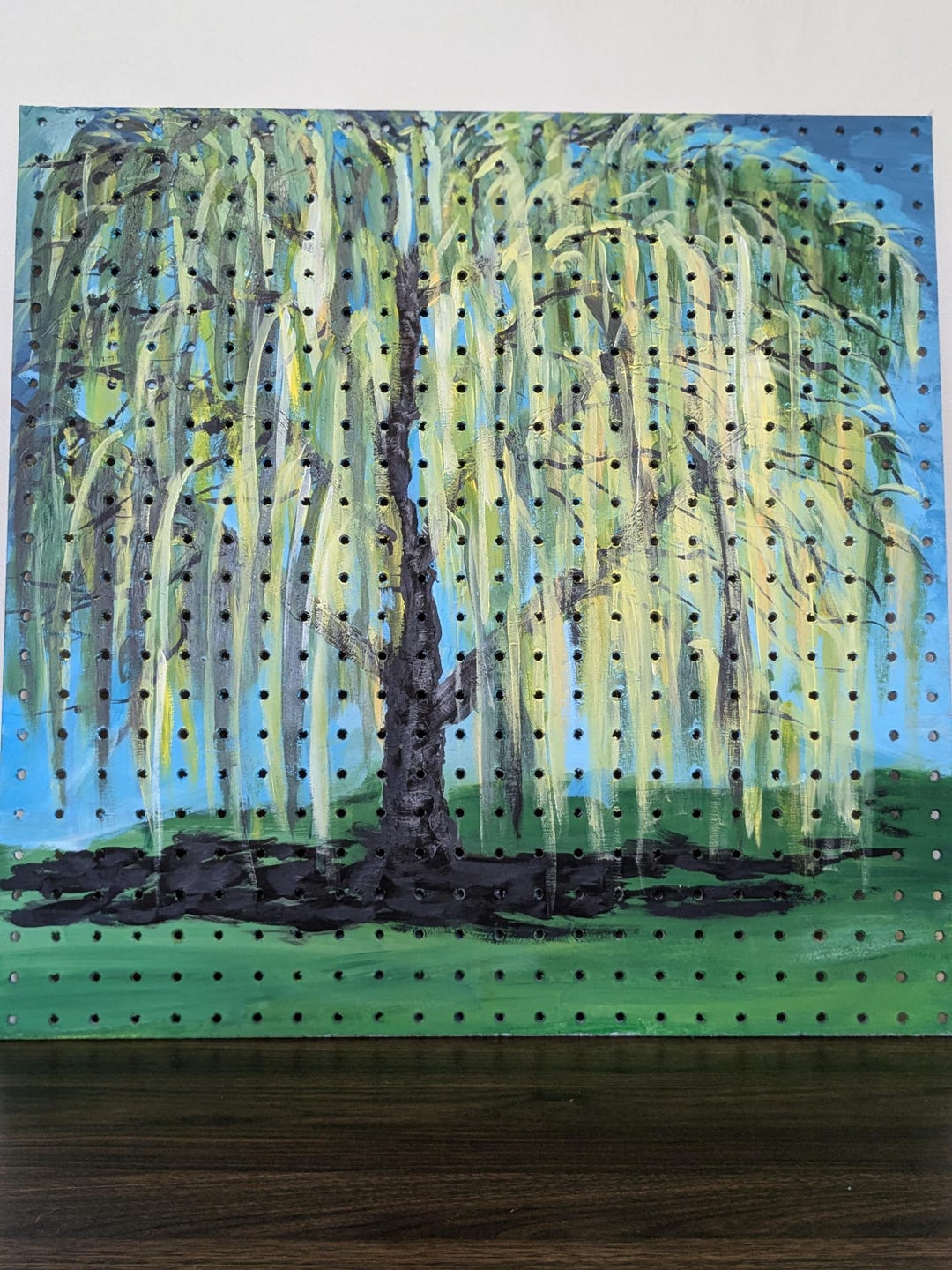 Beautiful Hand-painted Pegboard Jewelry/ Belt Organizer. Wall Mounted ...