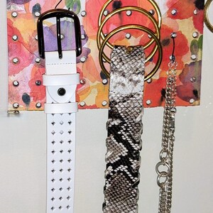 Beautiful Mod Podge Pegboard Jewelry/ Belt Organizer. Wall Mounted or ...