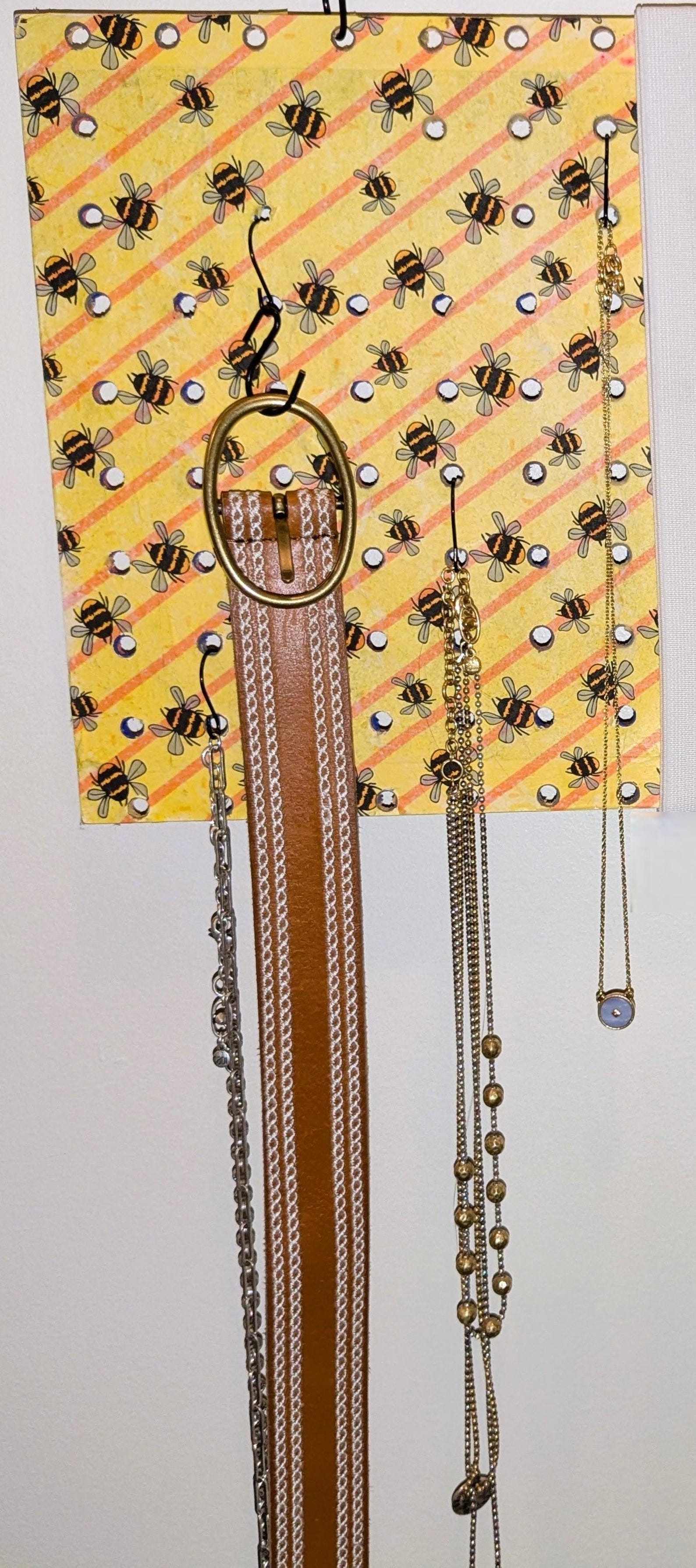 Beautiful Mod Podge Pegboard Jewelry/ Belt Organizer. Wall Mounted or ...