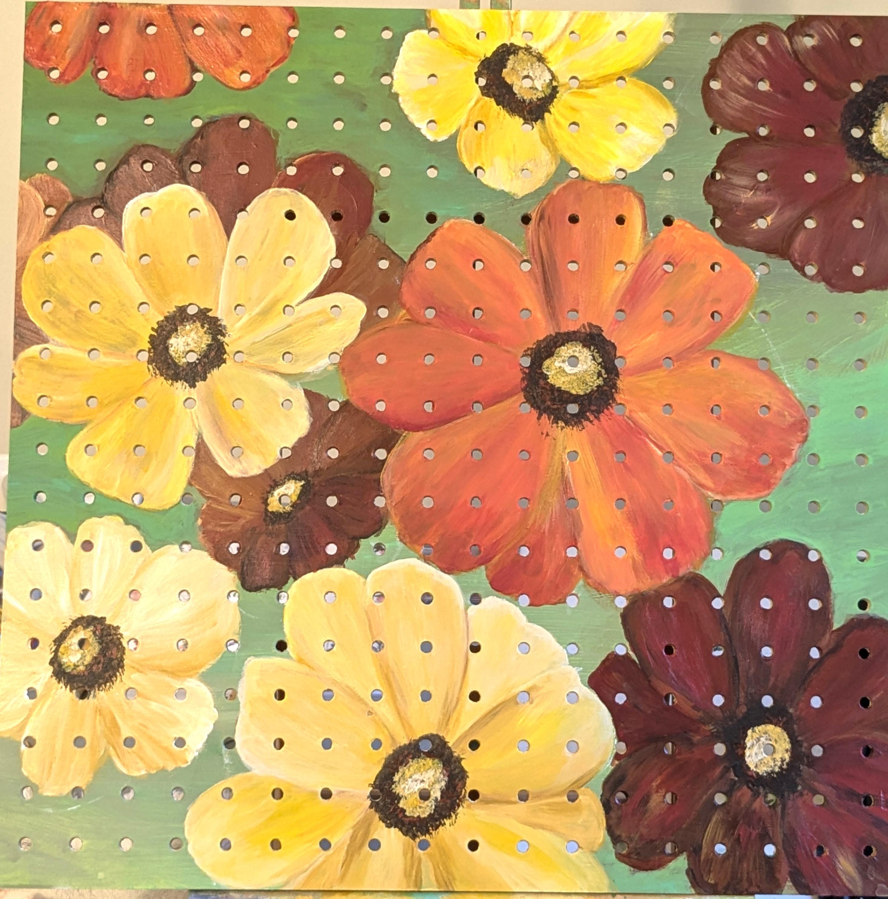 Beautiful Hand-painted Pegboard Jewelry/ Belt Organizer. Wall Mounted ...