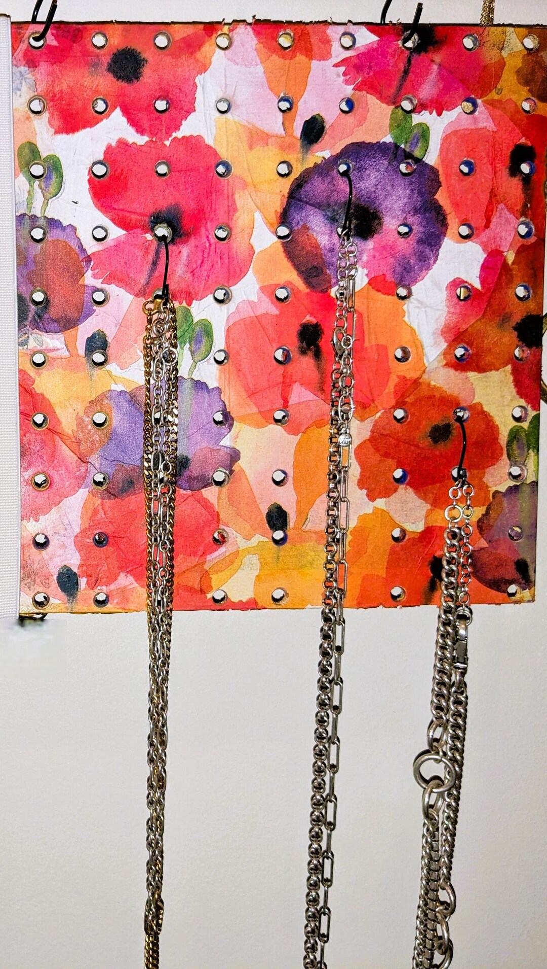 Beautiful Mod Podge Pegboard Jewelry/ Belt Organizer. Wall Mounted or ...