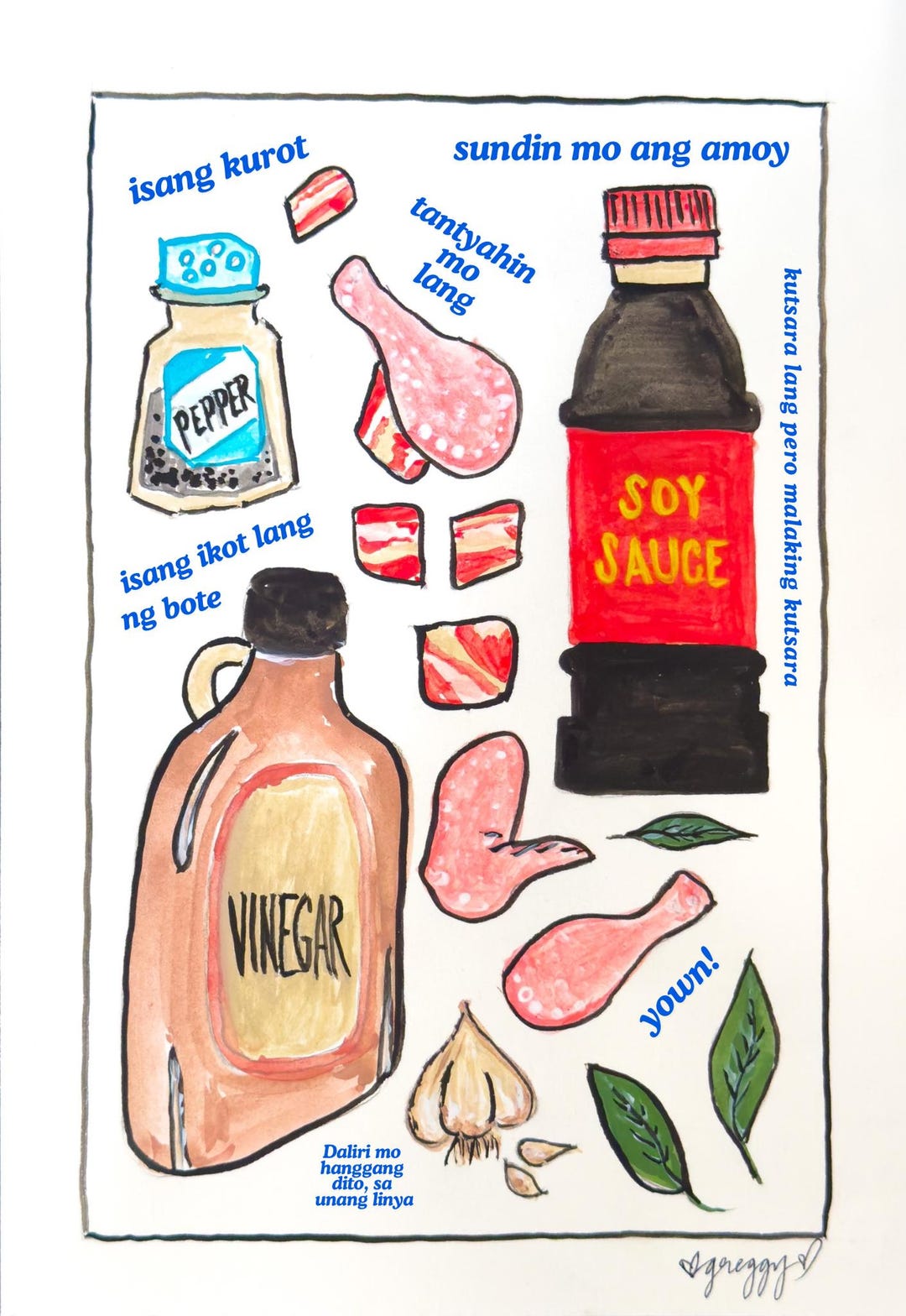 Adobo. Filipino Art Print, Digital Wall Art Printable, Nostalgic ...