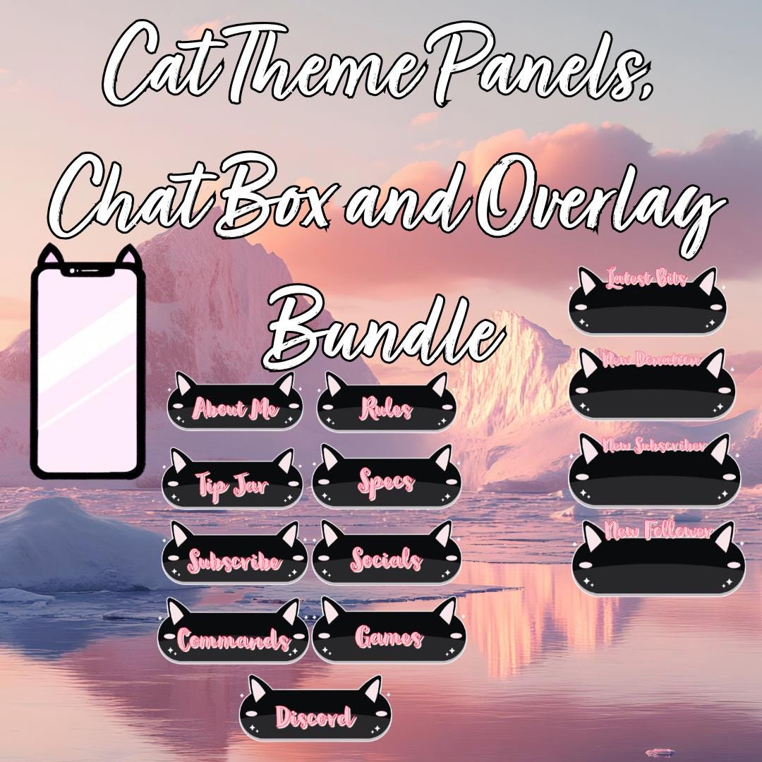 Twitch Panels, Twitch Chat Box, Twitch Overlay BUNDLE! [ready to Use ...