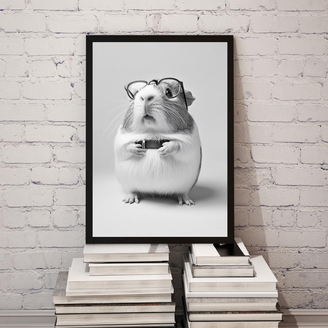 Minimalist Hamster Photography, Black and White Art, Downloadable ...