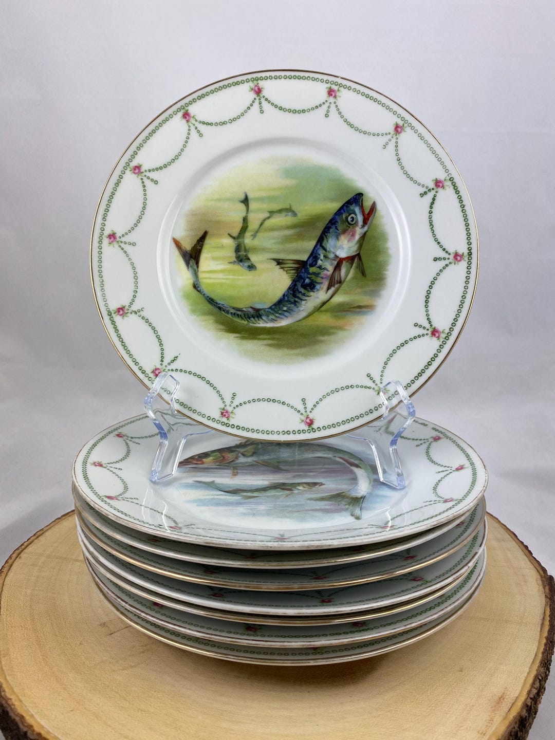 Victoria Austria Set of 8 Antique Victoria Austria Fish Plates – Circa ...