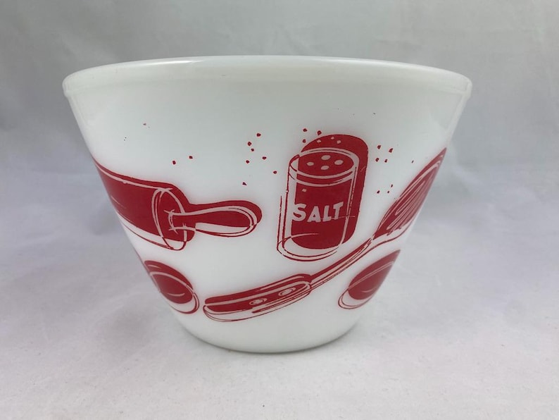 Fire King Kitchen Aids Splash Proof Mixing Bowl Set – Rare 1950s ...