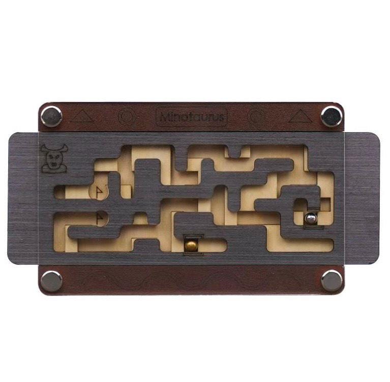 3D Wooden Minotaur Labyrinth Puzzle – Maze Game With Two Marbles ...