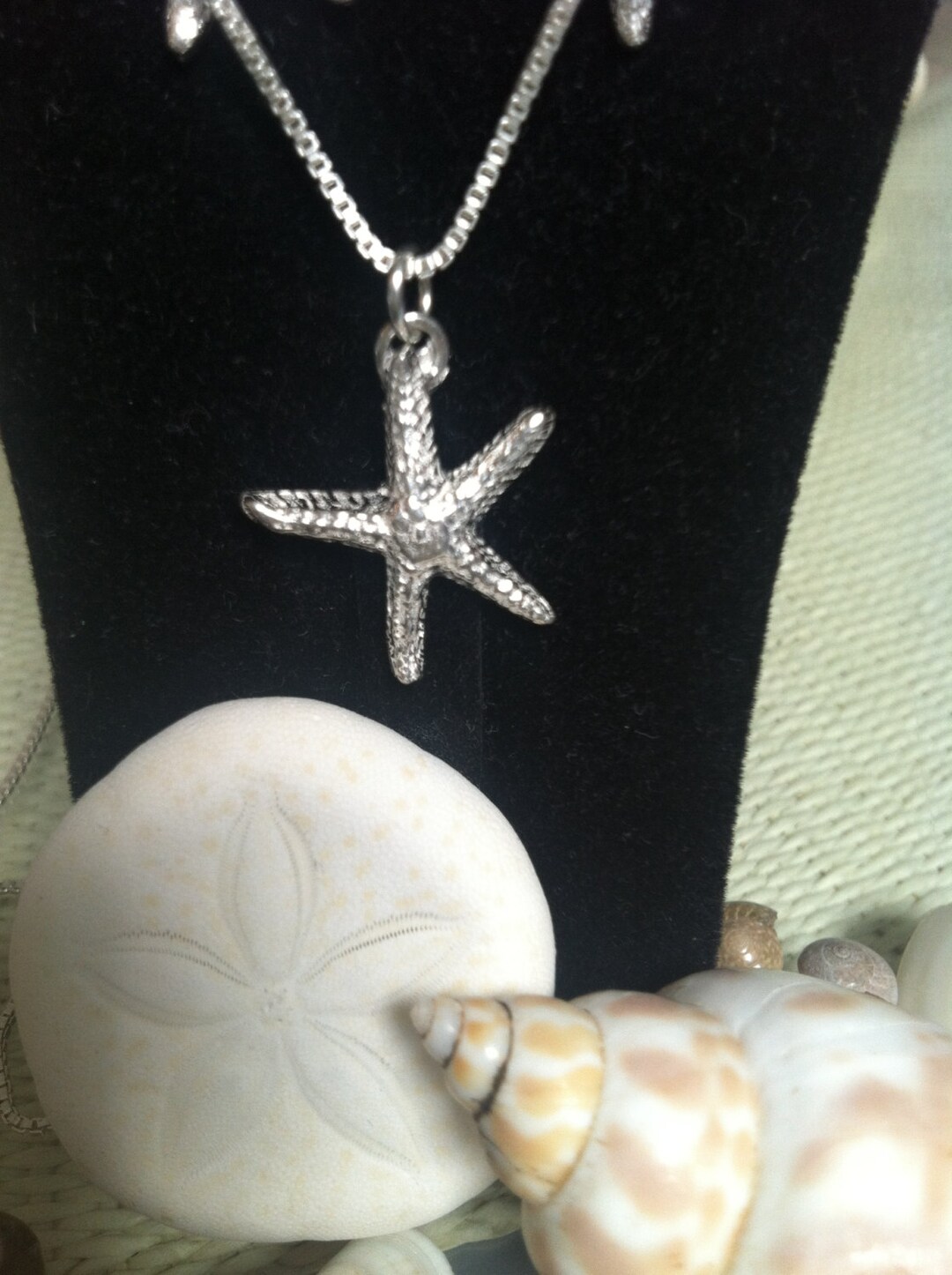 Fine Silver Starfish Pendant on Sterling Silver Box Chain. - Etsy