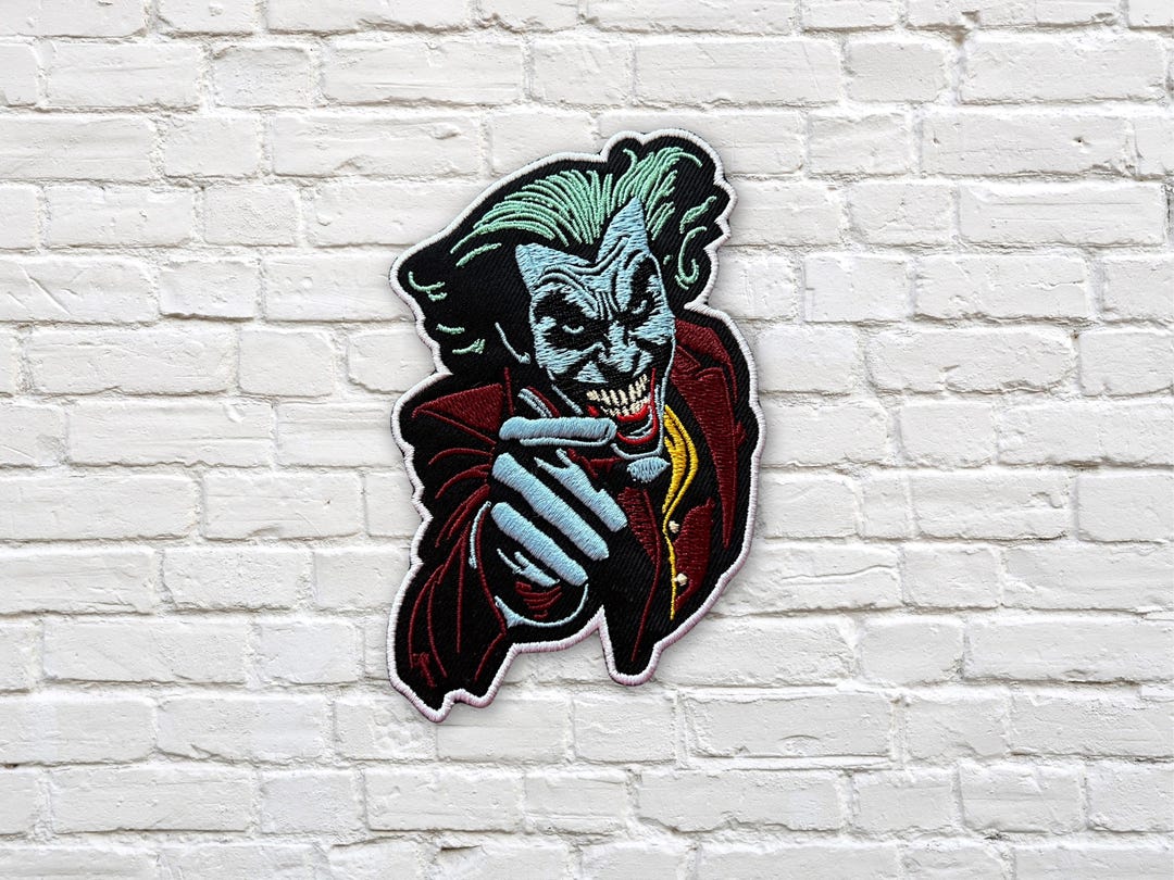 Chaotic Joker Villain Patch – Embroidered Iron-on With Pointing Hand ...