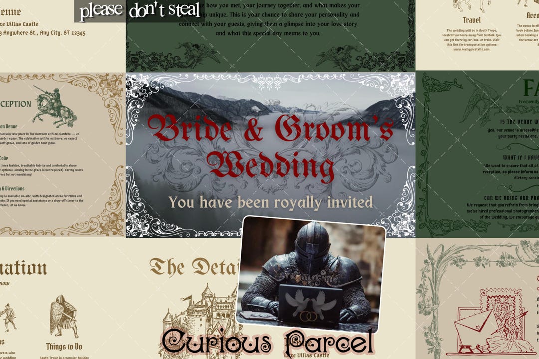 Medieval Wedding Website Template: Customizable Canva Design - Etsy