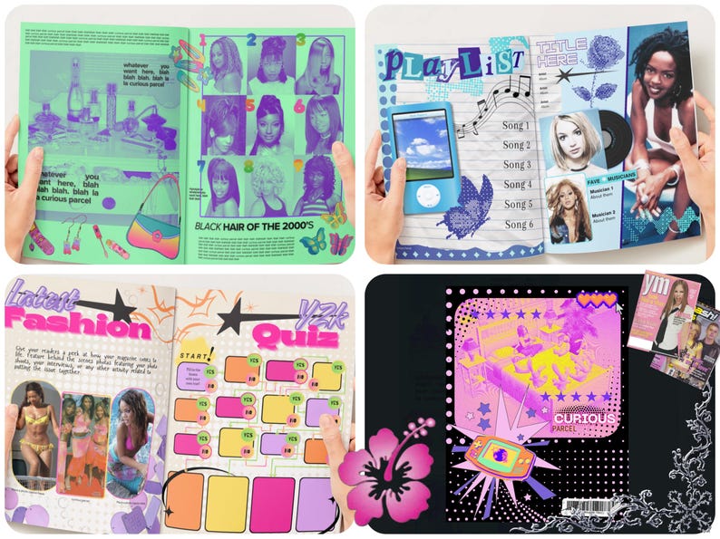 2000s Magazine Template, Free Canva, Editable Y2K Template - Etsy