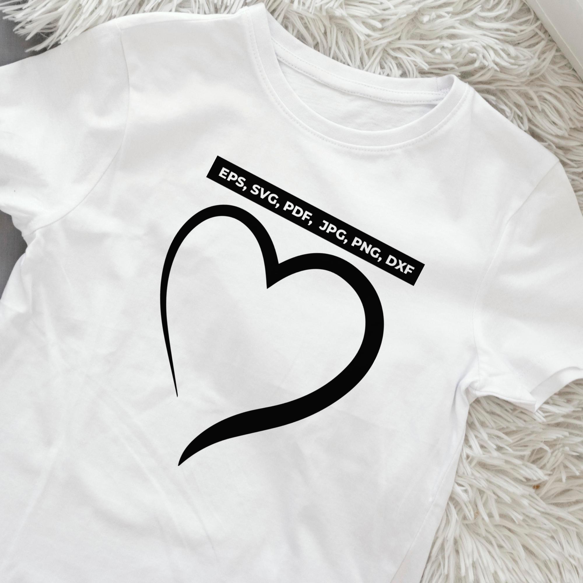 Open Heart Design Svg, Instant Downloads Png, Black & White Design Jpg ...