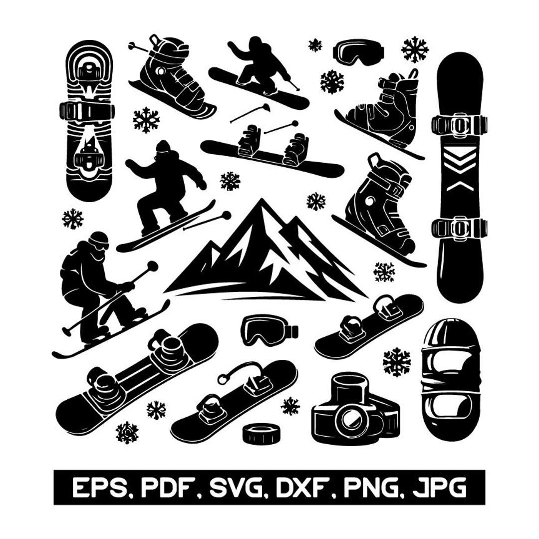 Snowboarding Svg Bundle, Snowboard and Mountains PNG, Winter Sport Jpg ...