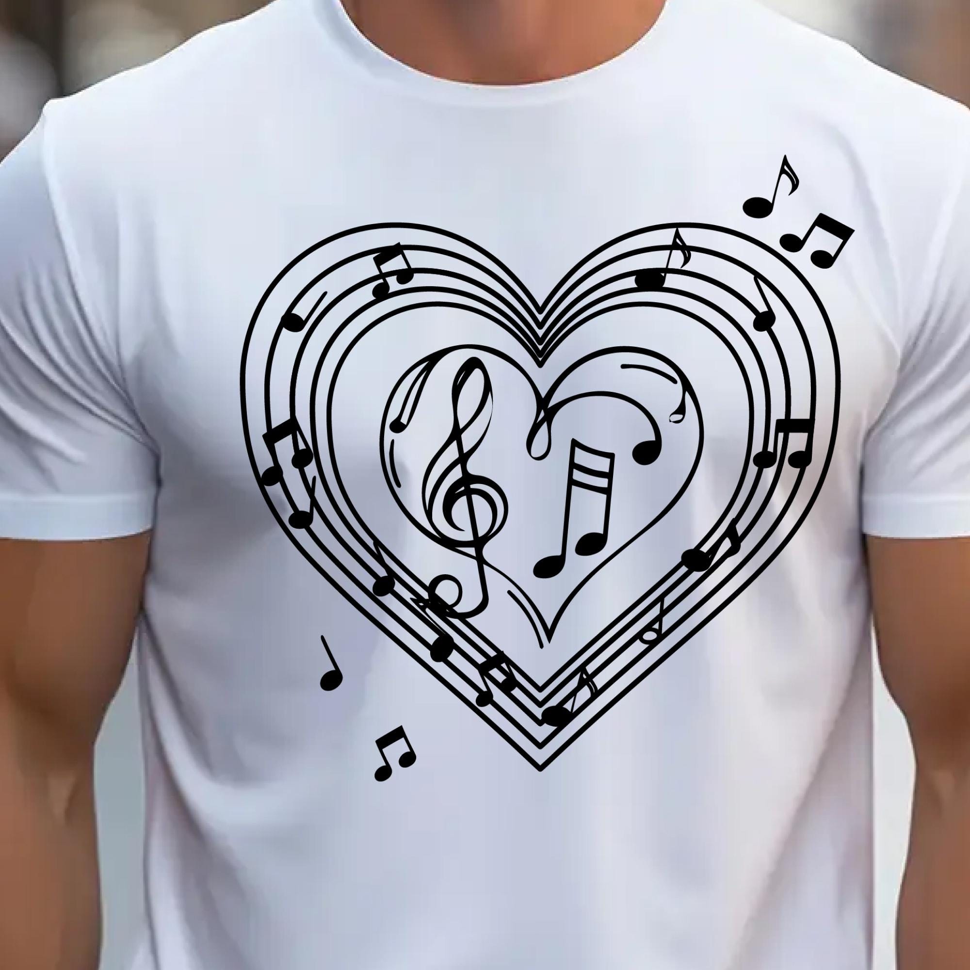 Heart Music Notes Svg, Music Note Heart Png, Heart Love Jpg, Music Note ...