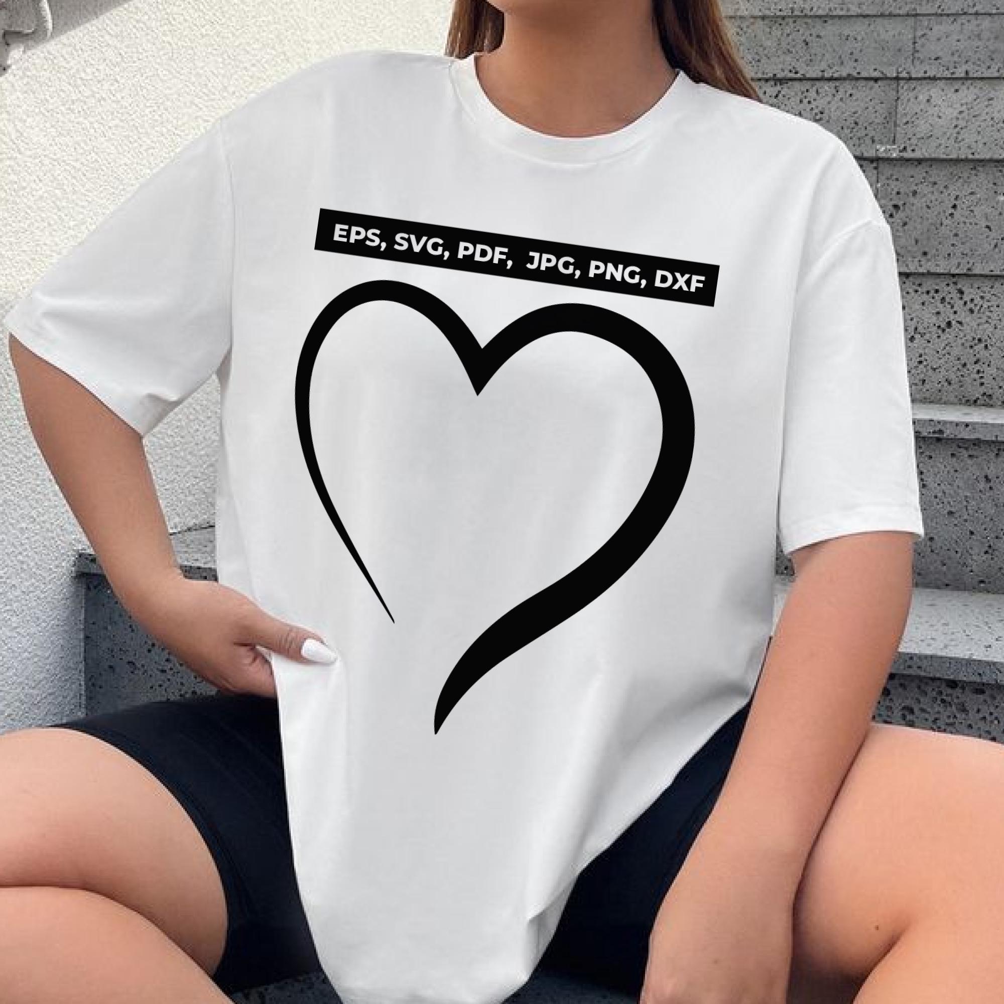 Open Heart Design Svg, Instant Downloads Png, Black & White Design Jpg ...